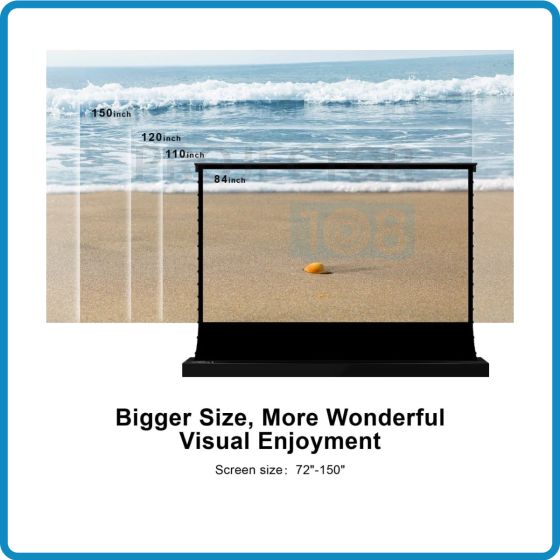 VIVIDSTORM Pearl White Cinema Plus Motorized Tension Floor Rising ...