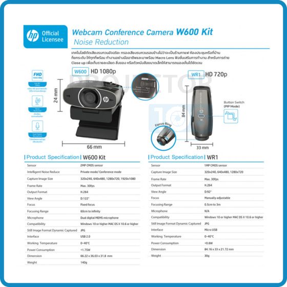 HP WebCam W600 Kit (กล้องเว็บแคม HP W600)